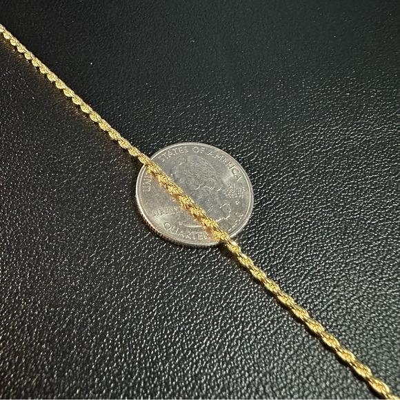 Accessories | Gold Chain 14k Gold Vermeil Rope Chain And Cross Set 2mm ...